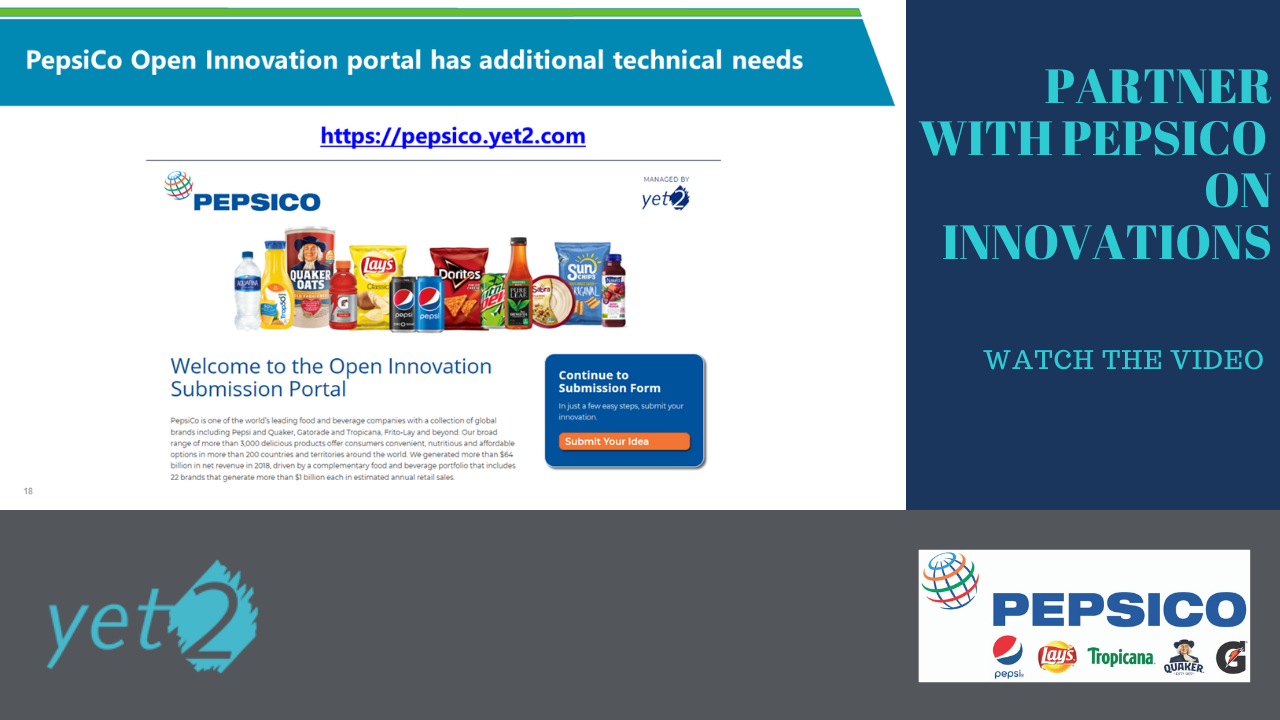Partner with PepsiCo on Innovations - yet2